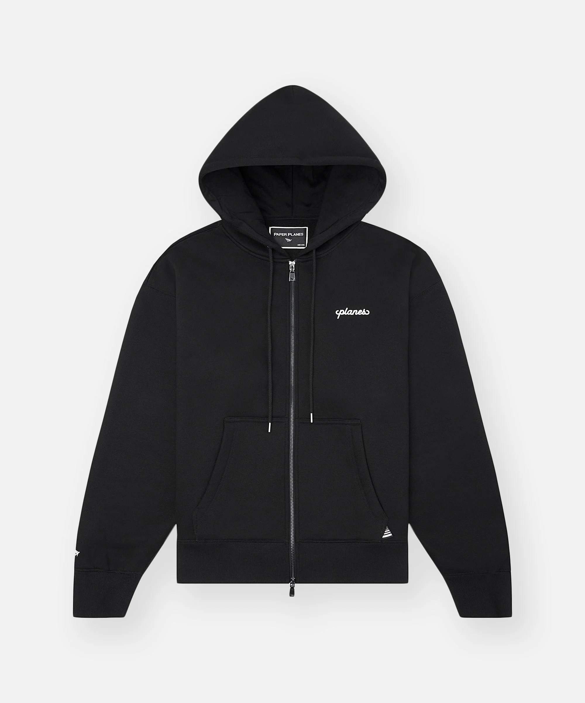 Planes Oversized Script Weld Zip Up Hoodie - Borderfree