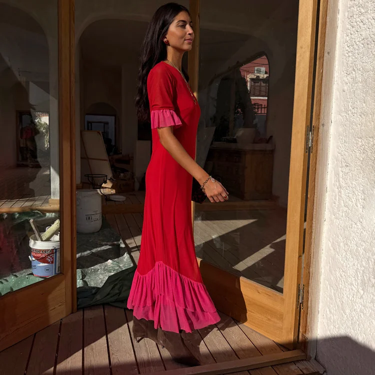 Red and Pink Katie Dress - Borderfree
