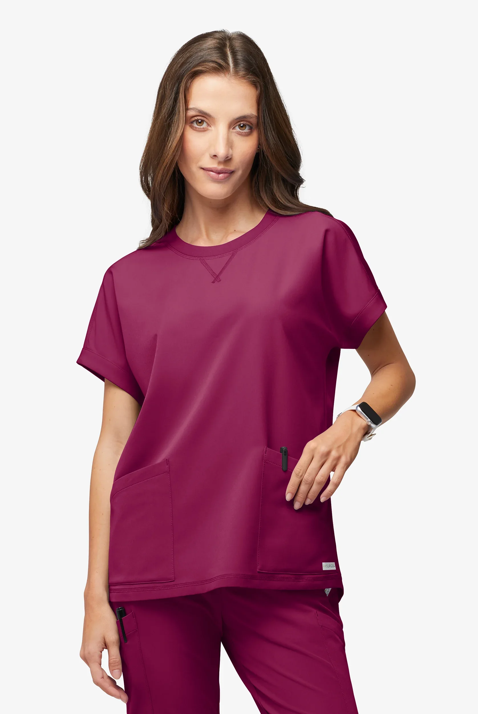 Resurge Mercury Women's 4-Pocket Dolman Sleeve Crew Neck Scrub Top ...