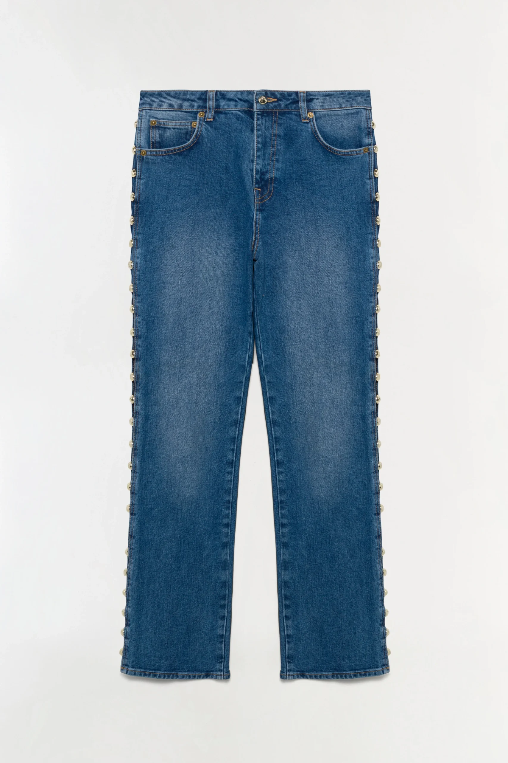 Amelia Studded Denim High Rise | Jonathan Simkhai - Borderfree